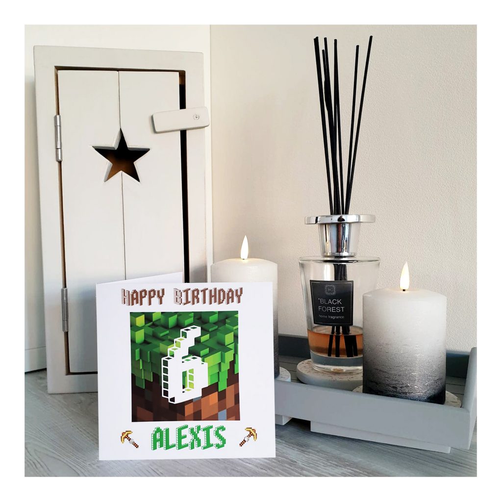 Minecraft Birthday Card - Personalised Handmade - Free P&P